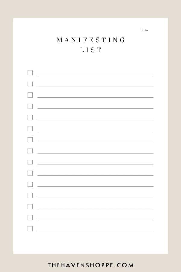 How To Write a Manifestation List in 3 Steps: Examples + Template – The ...