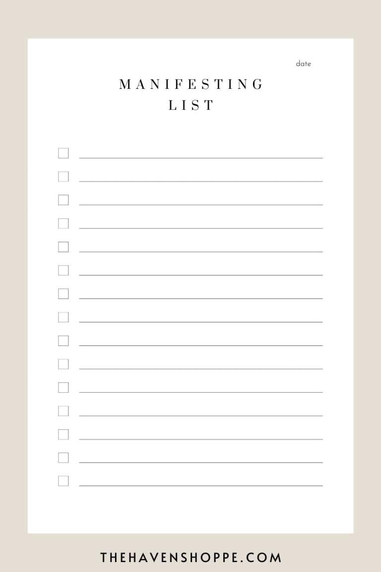 How To Write a Manifestation List in 3 Steps: Examples + Template – The ...