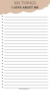 100 Things To Love About Yourself (Free Worksheet) – The Haven Shoppe